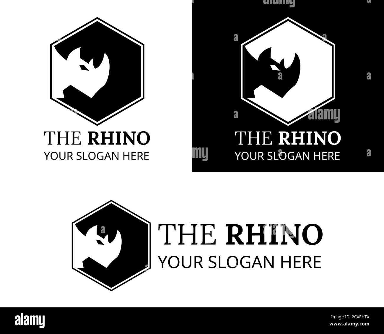 Rhino logo Black and White Stock Photos & Images - Alamy