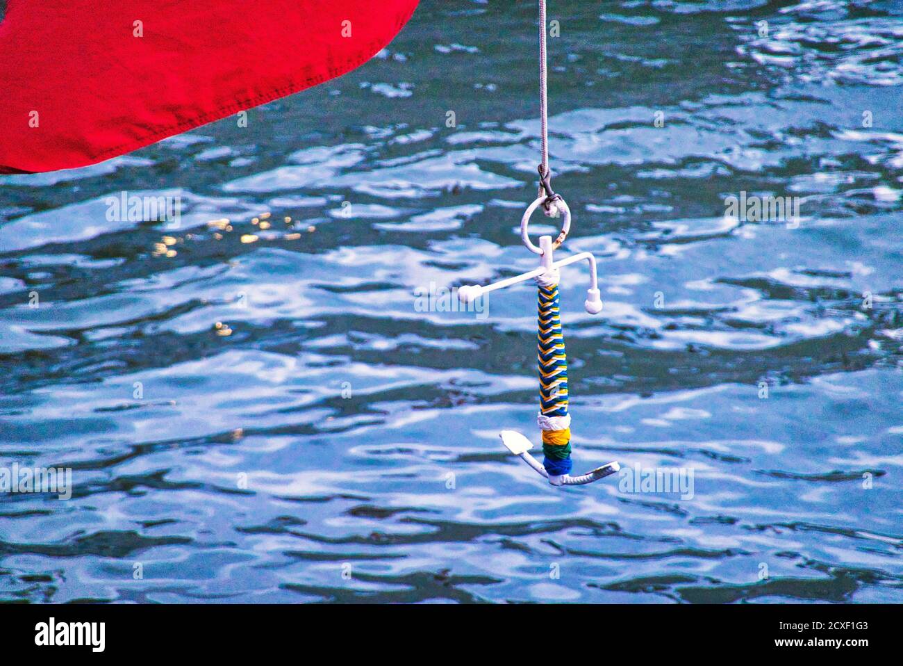 Nautical tackles and equipment of the old tall ship. Rigging ropes and ...