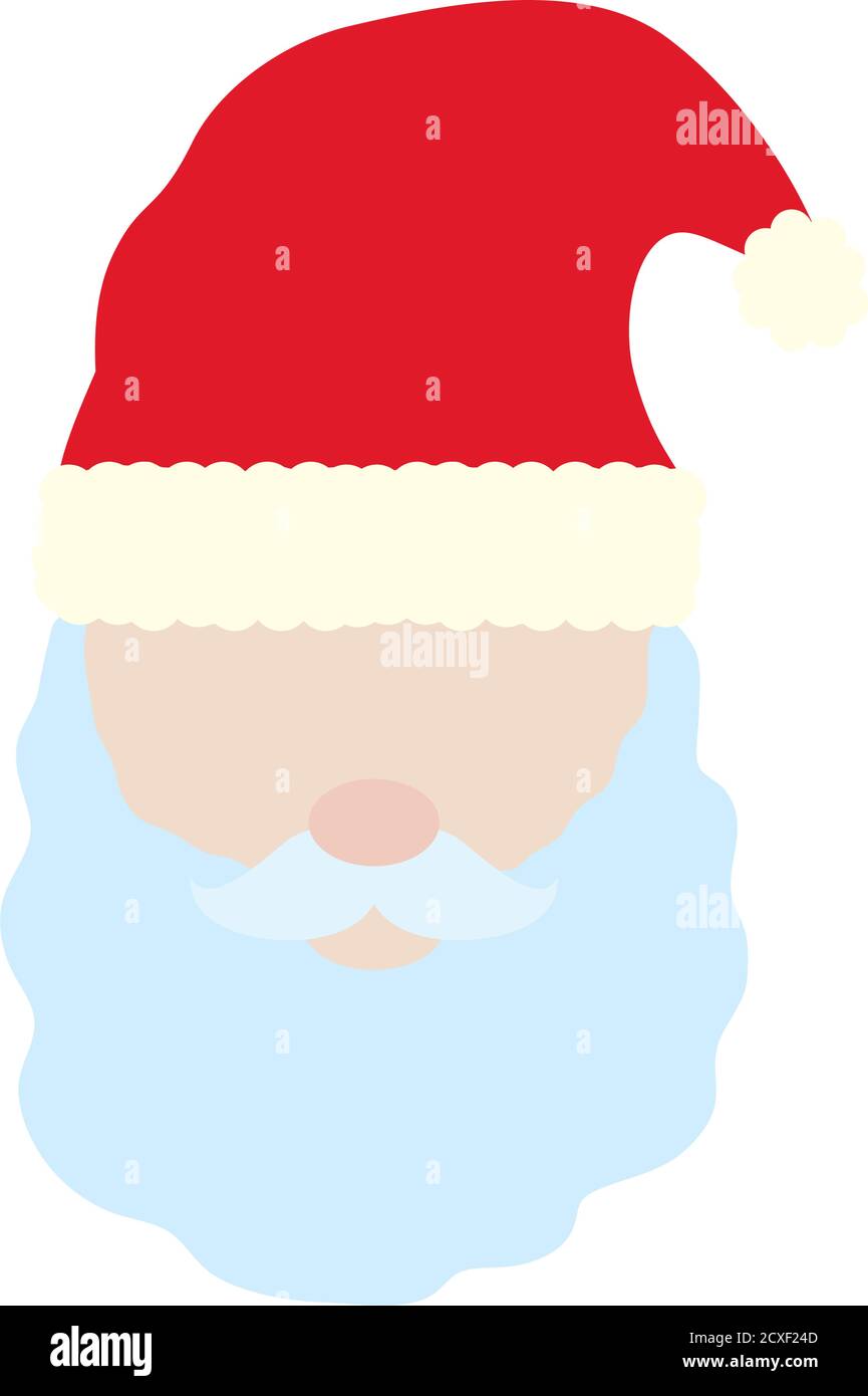 avatar santa claus head icon over white background, flat style, vector ...