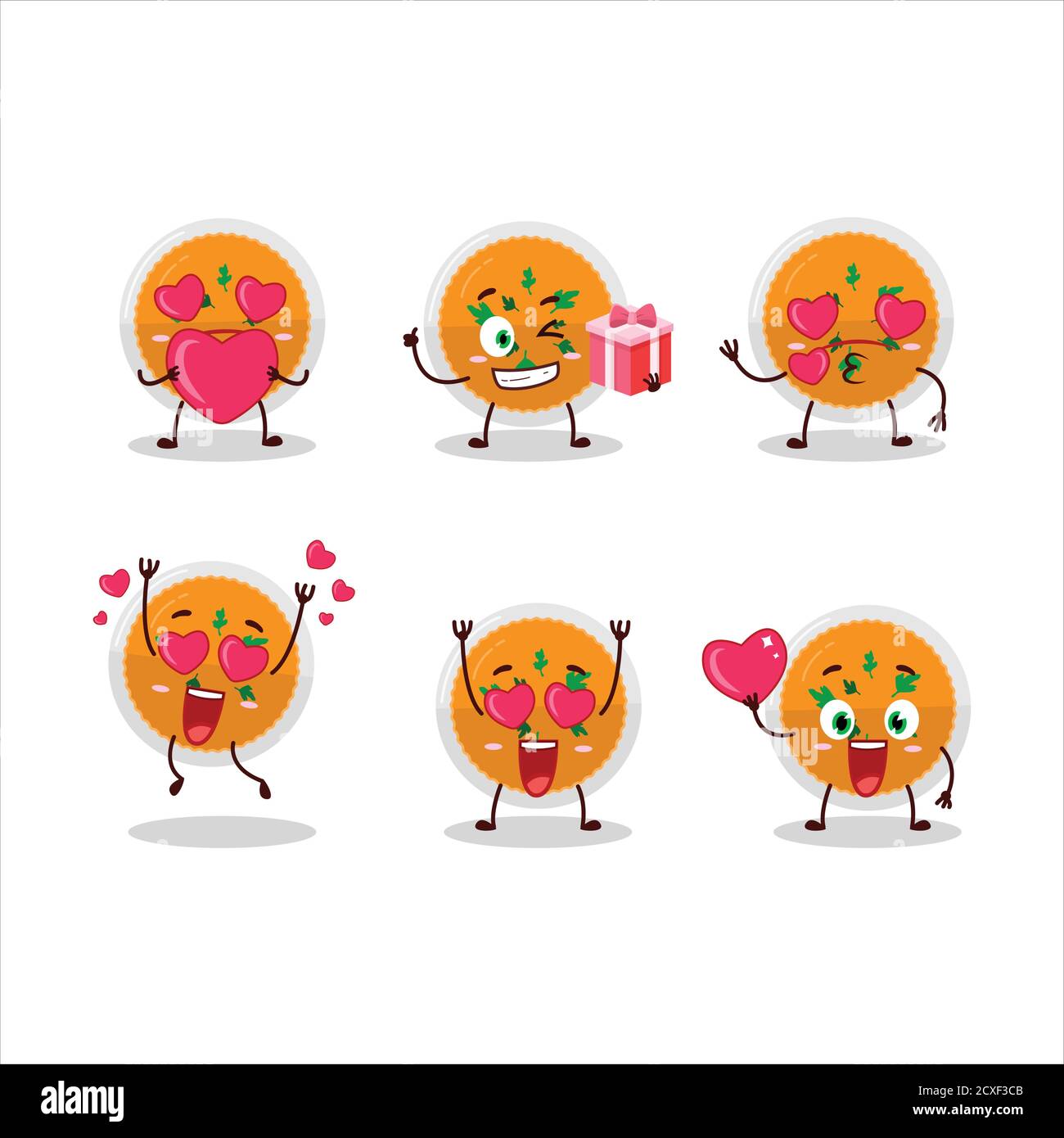 Mashed orange potatoes cartoon character with love cute emoticon Stock ...