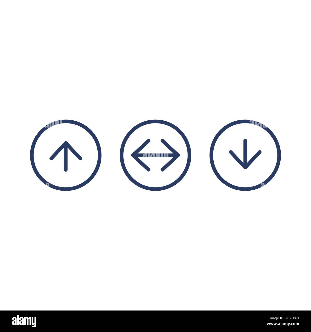 left and right up down web button iin circle. Stock vector illustration ...