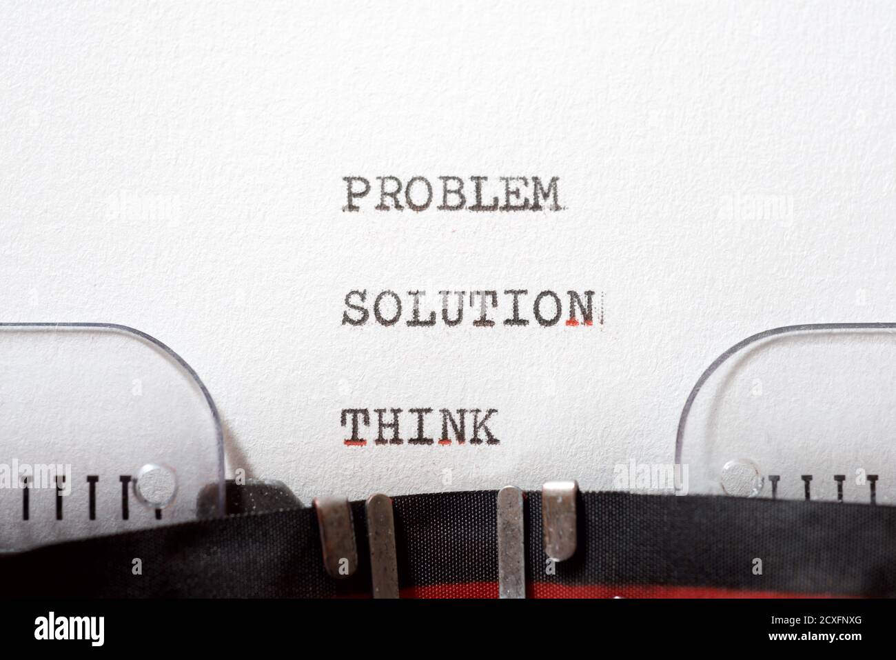 Problem solution think phrase written with a typewriter Stock Photo - Alamy