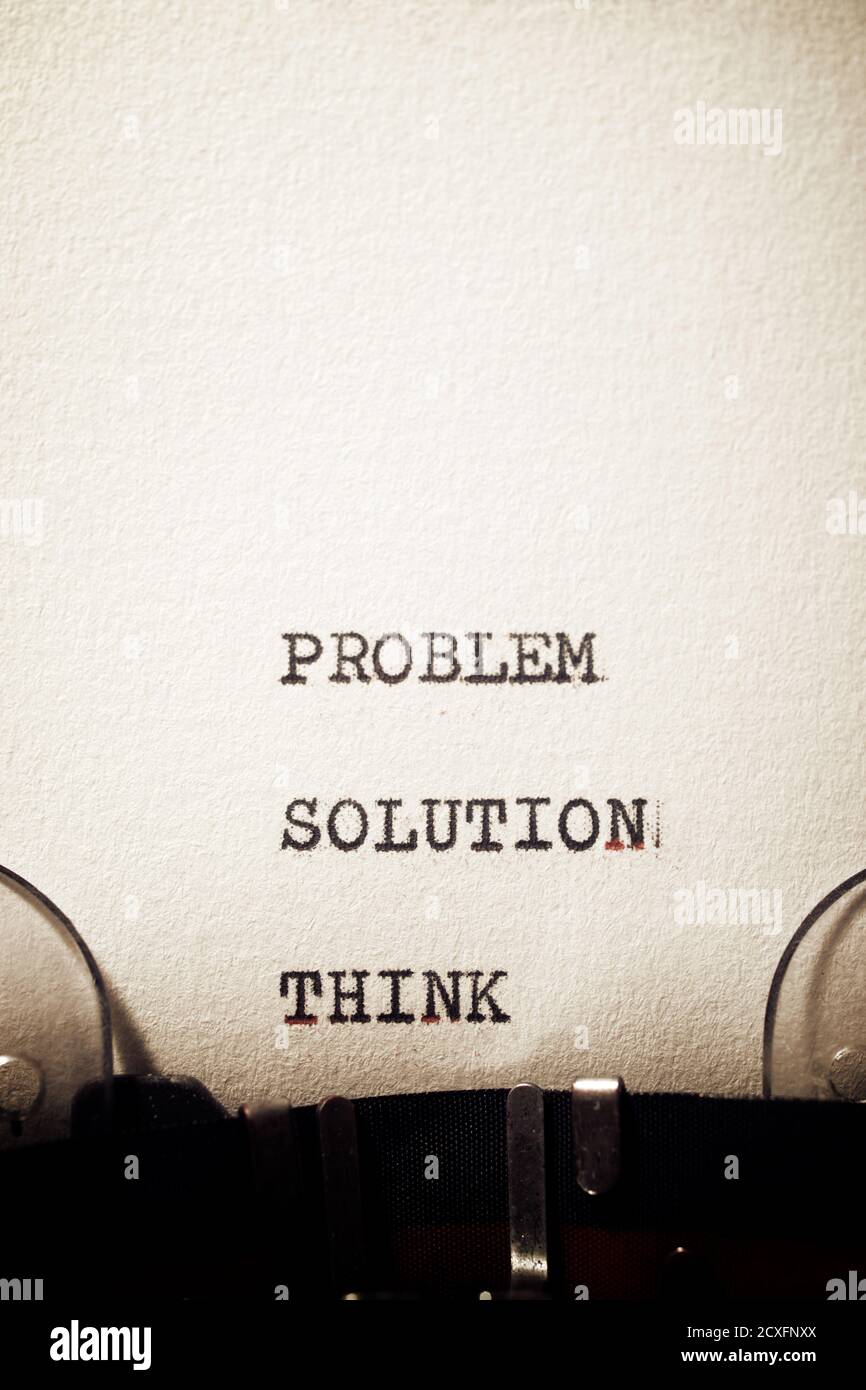 Problem solution think phrase written with a typewriter Stock Photo - Alamy