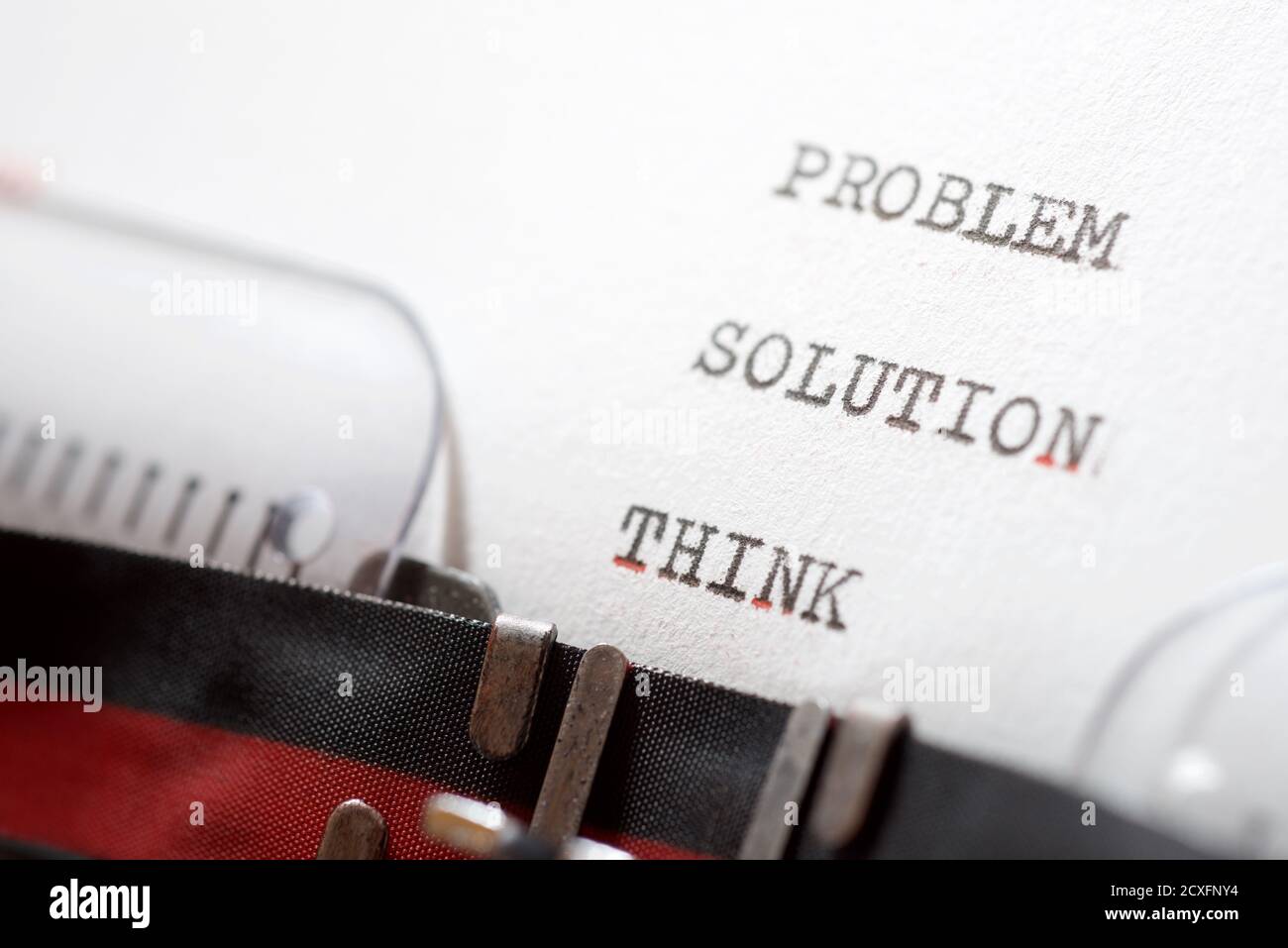 Problem solution think phrase written with a typewriter Stock Photo - Alamy