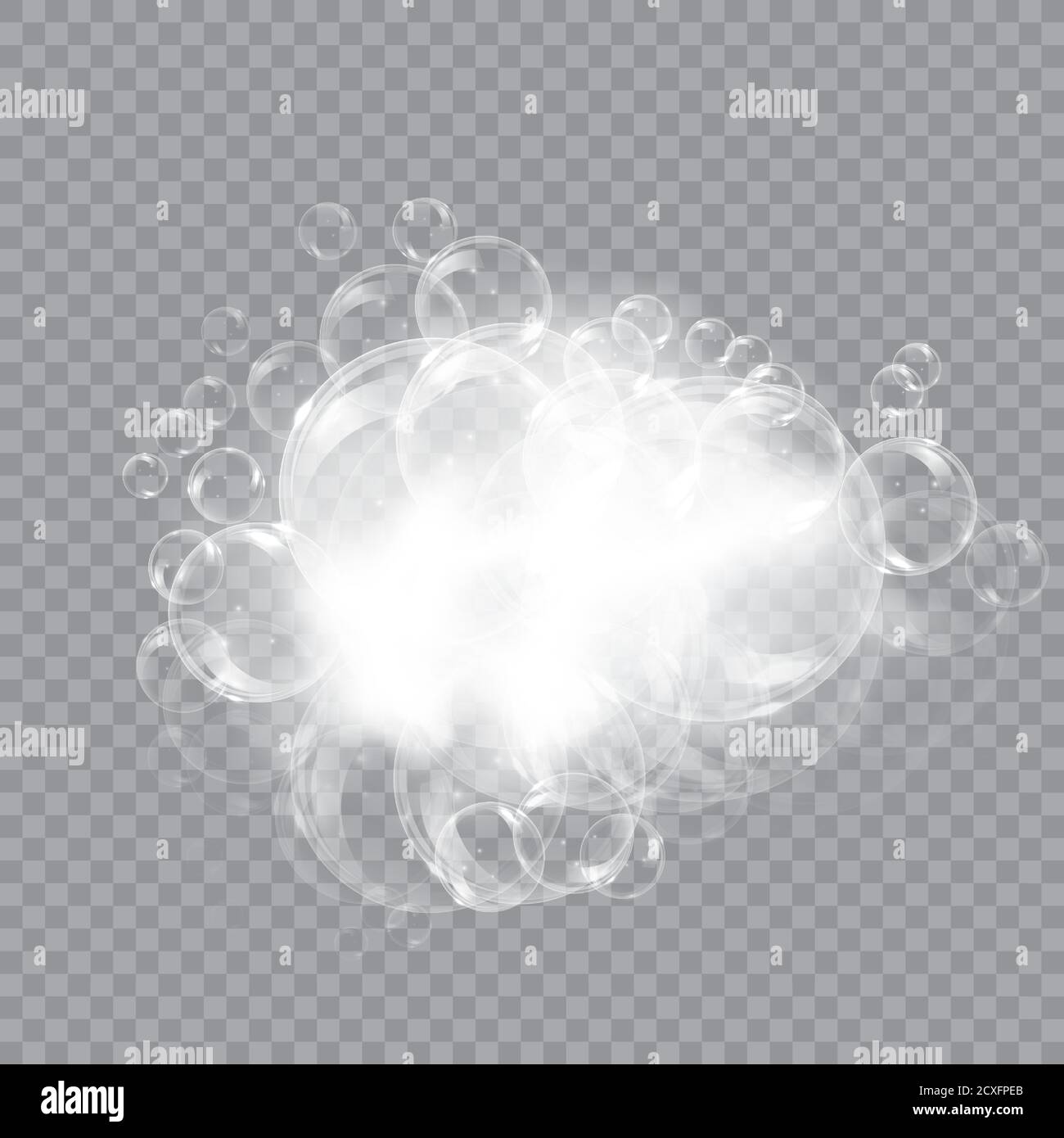 Bath foam soap with bubbles isolated vector illustration on transparent ...