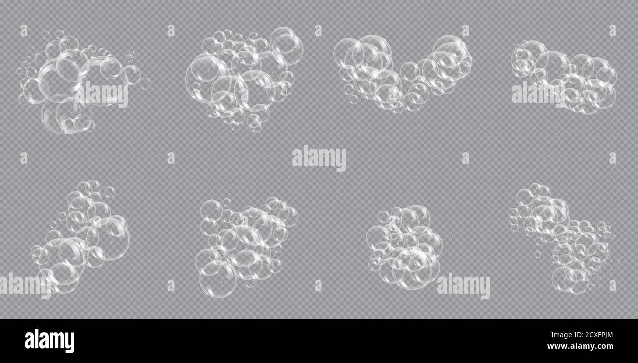 Bath foam soap with bubbles isolated vector illustration on transparent ...