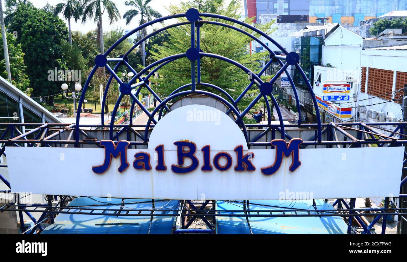 Jakarta, Indonesia - November 11, 2019: Signboard of Mal Blok M ...
