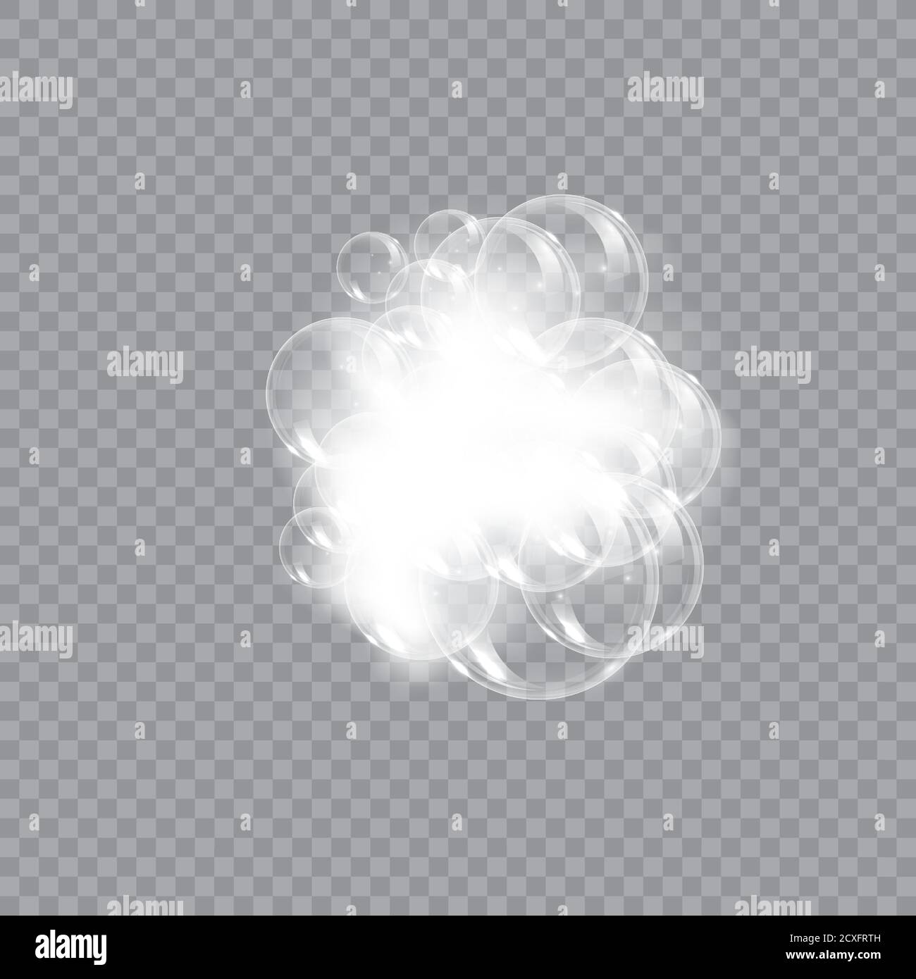 Bath foam soap with bubbles isolated vector illustration on transparent ...