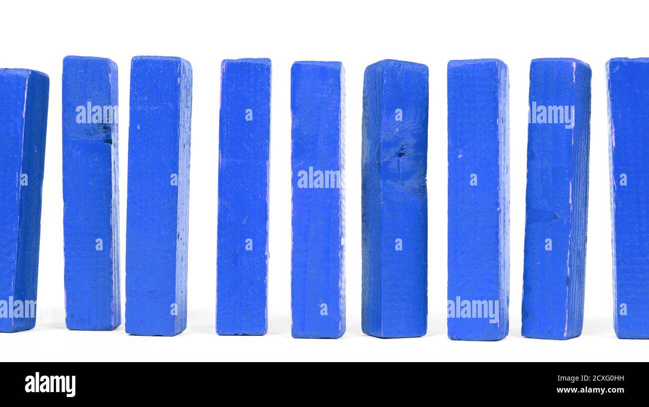 Vintage blue building blocks isolated on white background Stock Photo ...