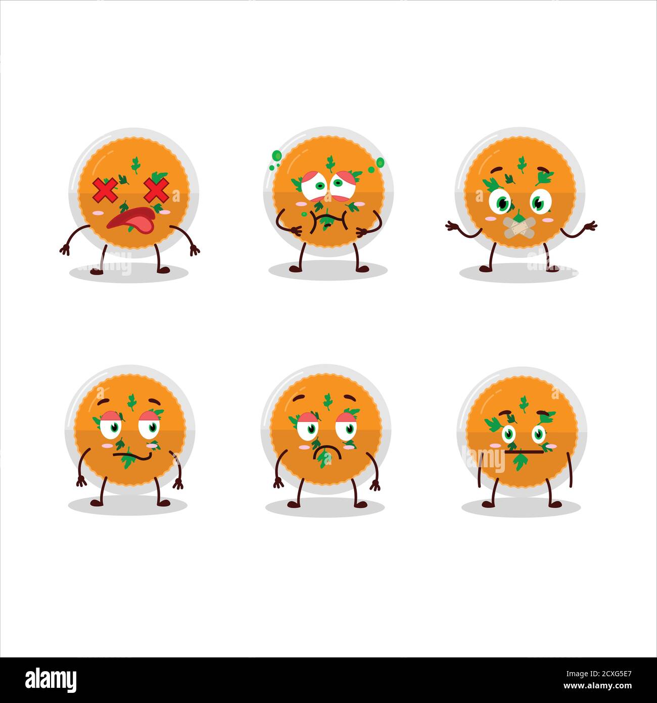 Mashed orange potatoes cartoon character with nope expression Stock ...