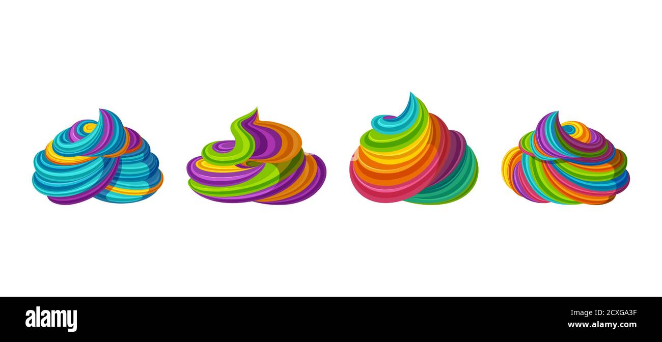 Swirled rainbow frosting for icecream and cupcakes. Tasty cream ...