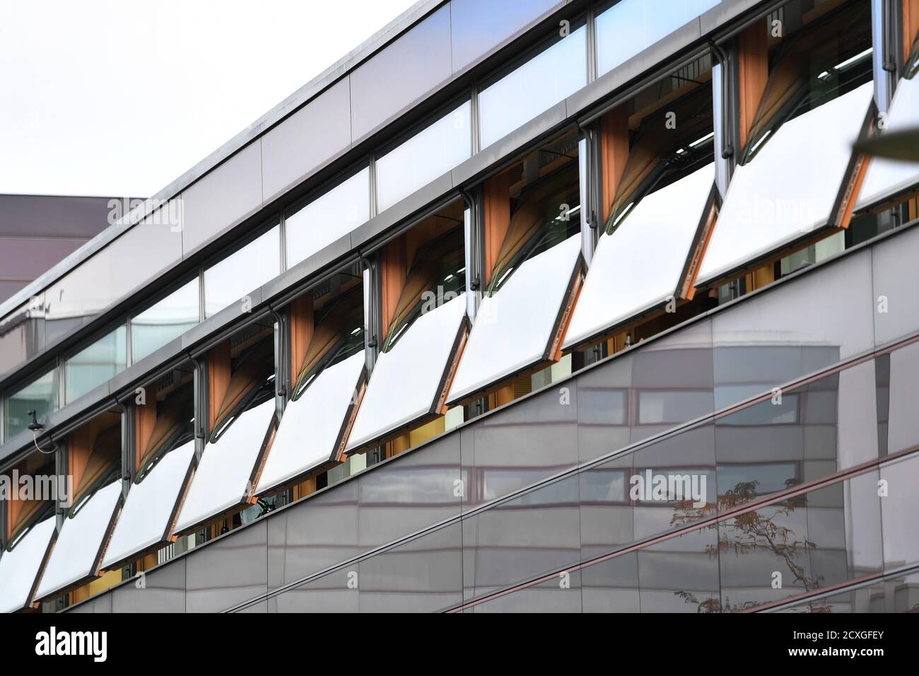 Munich, Deutschland. 30th Sep, 2020. Tilted windows of a school ...
