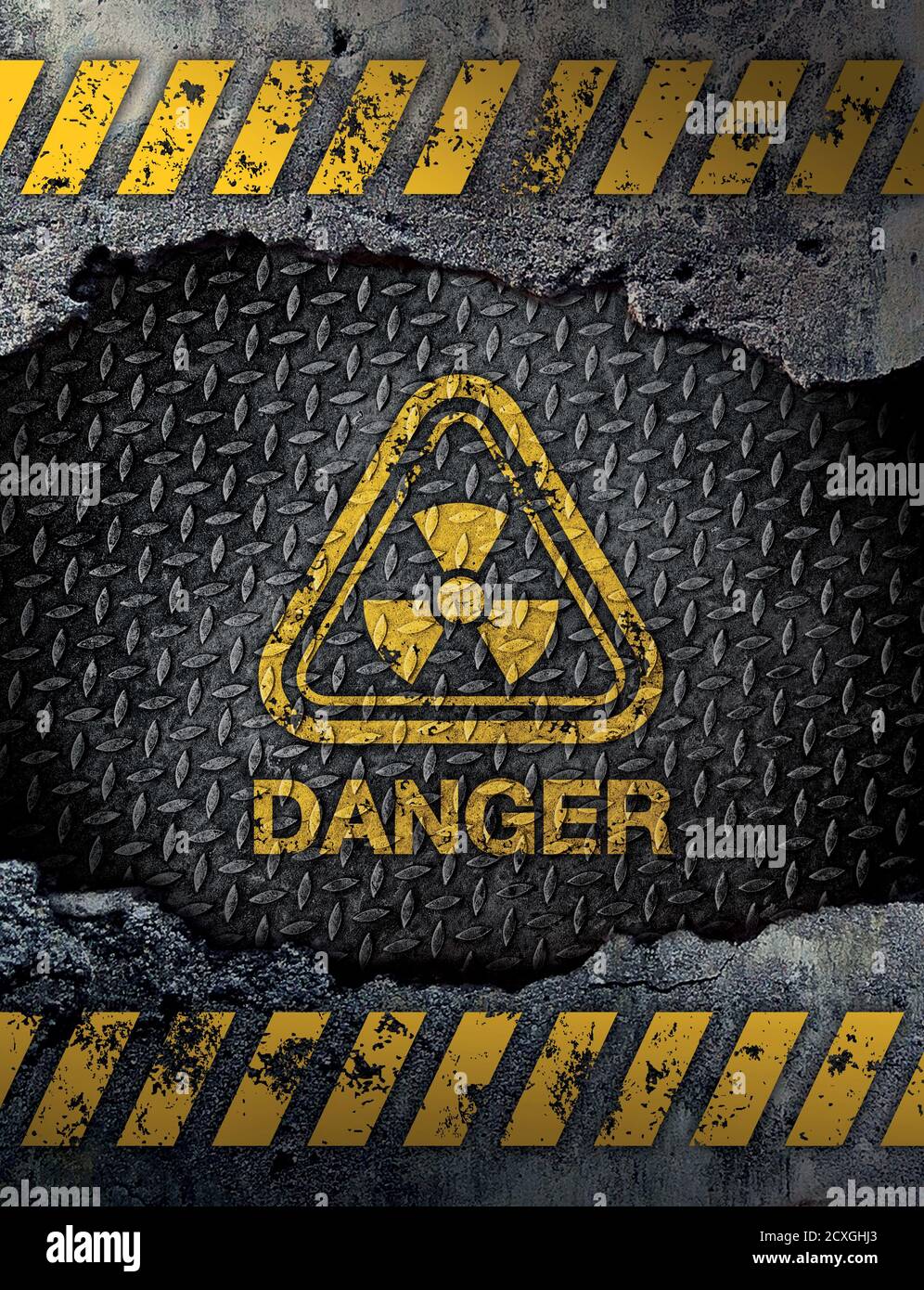 Danger sign on rusty metal background Stock Photo - Alamy