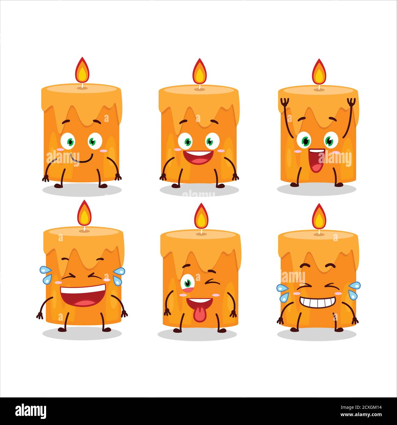 Cartoon character of orange candle with smile expression Stock Vector ...