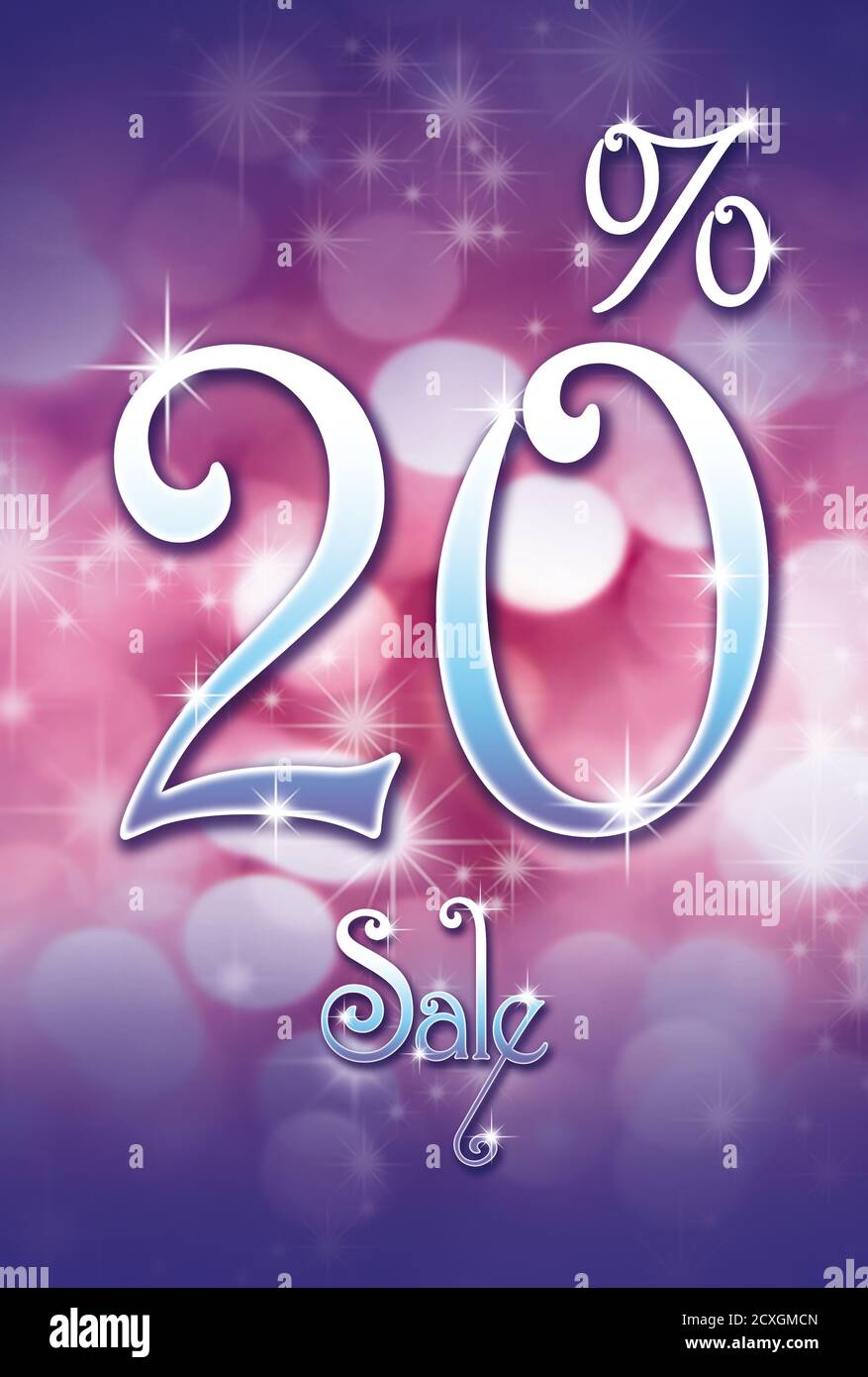 Elegant sale sign poster with 20% discount Stock Photo - Alamy