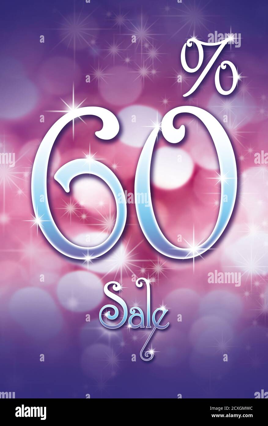 Elegant sale sign poster with 60% discount Stock Photo - Alamy