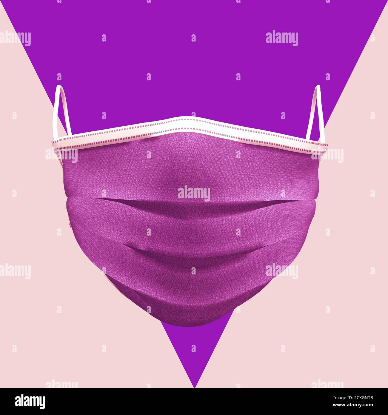 Digitally render of a pink surgical face mask, 3d illustration Stock ...