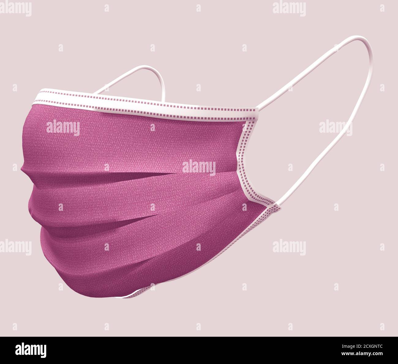 Digitally render of a pink surgical face mask, 3d illustration Stock ...