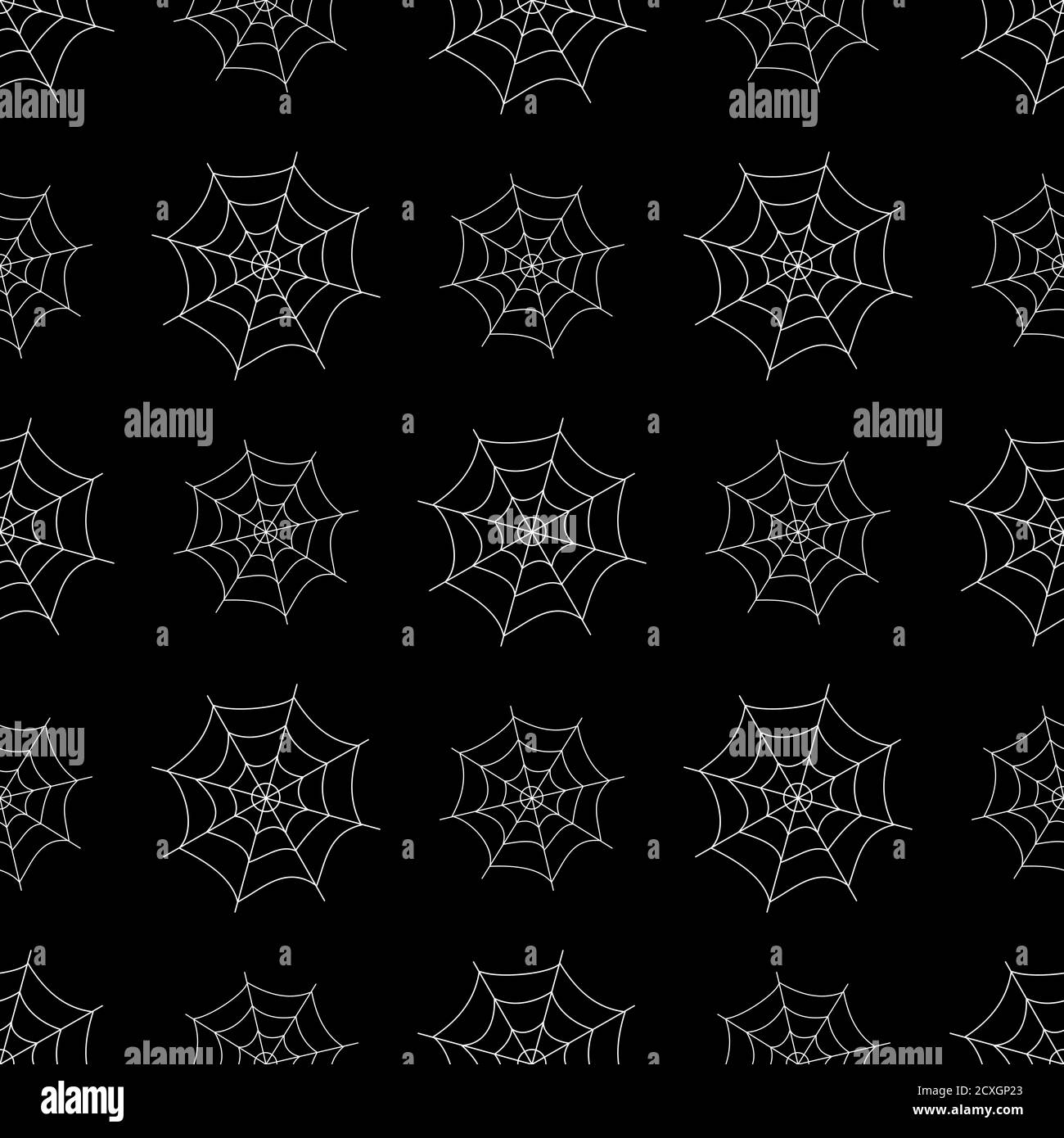 Halloween seamless patterns white spider web. Black background. Vector ...