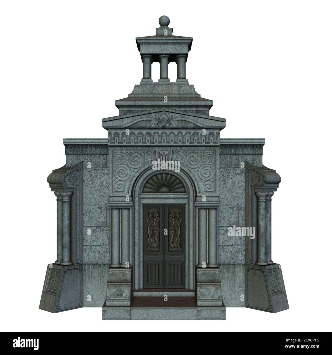 Digitally rendered old gothic crypt building, 3d illustration Stock ...