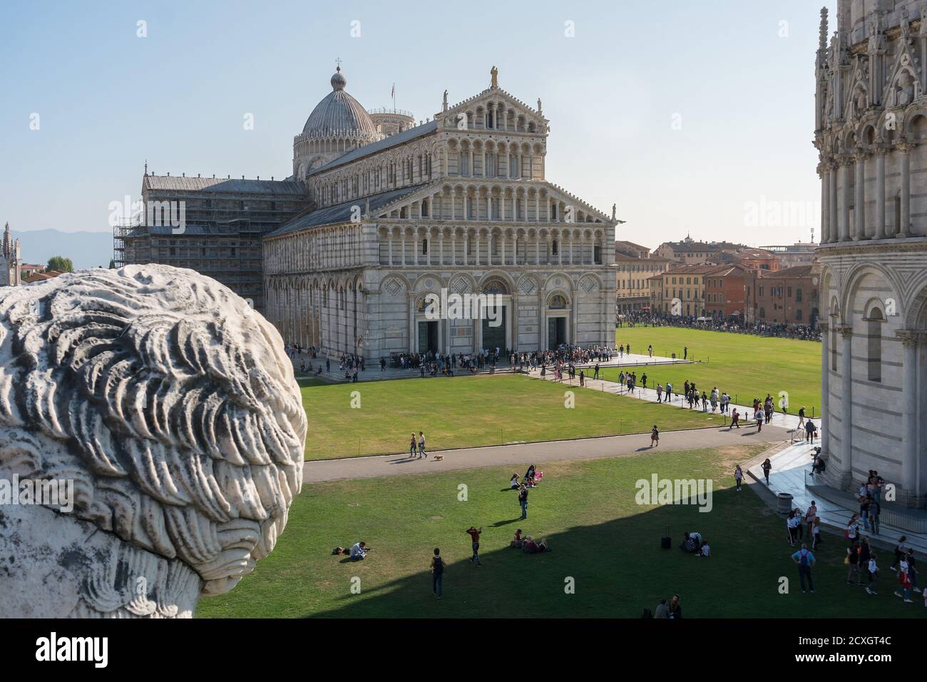 Pisa, Italy-October 21, 2018:view of the famous leaning tower and the ...