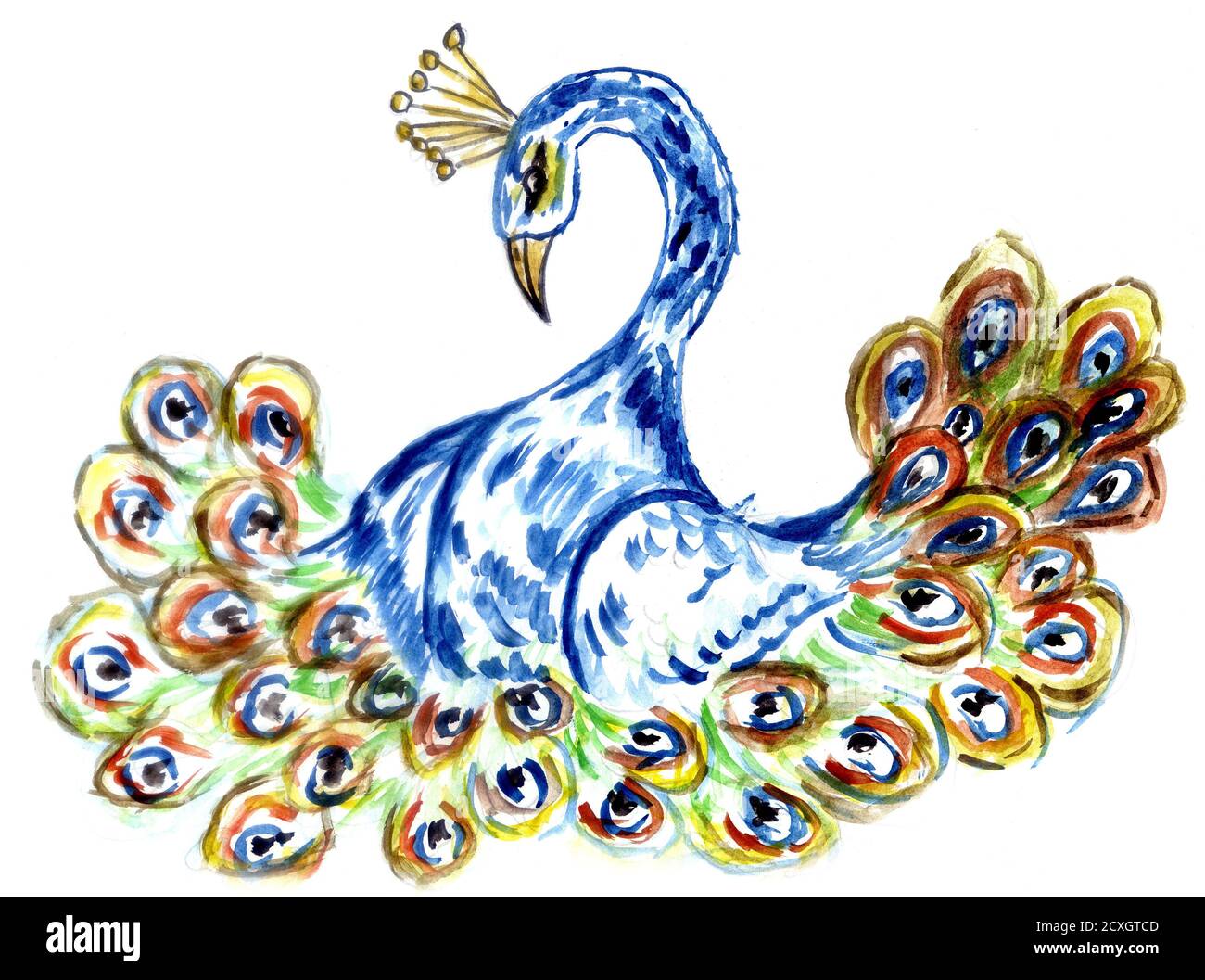 Abstract Peacock Drawing