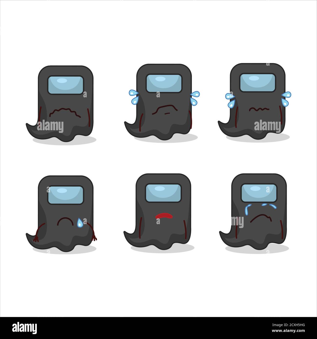 Ghost among us black cartoon character with sad expression Stock Vector ...