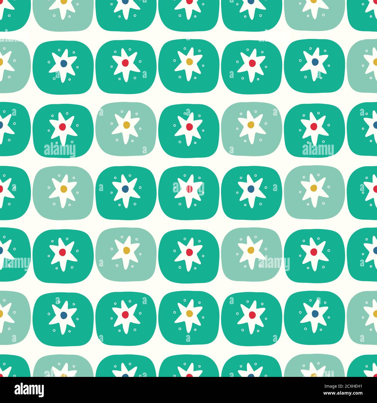 Christmas star geometric pattern design. Cute vector seamless repeat in ...