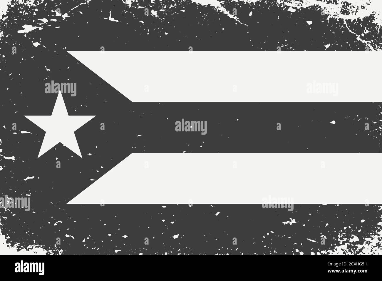 Cuban Flag Black And White