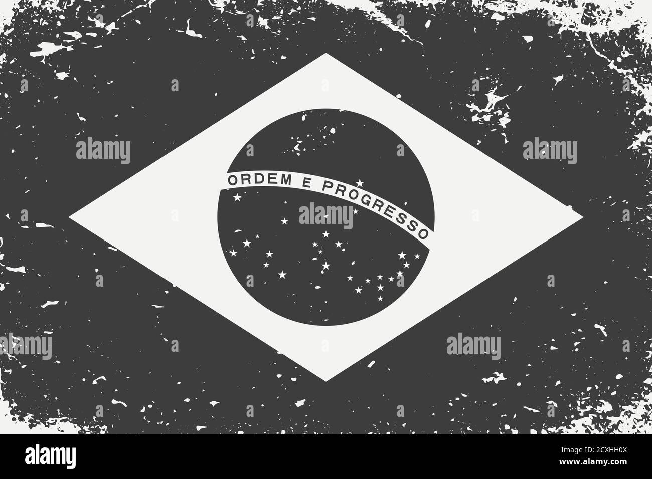 Brazil Flag Black And White