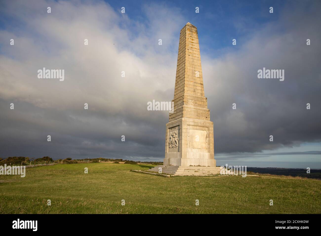 yarborough monument on culver down on the isle of wight Stock Photo - Alamy