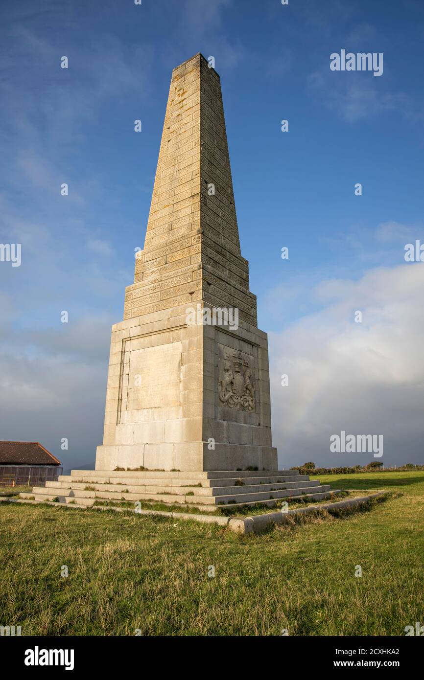 yarborough monument on culver down on the isle of wight Stock Photo - Alamy
