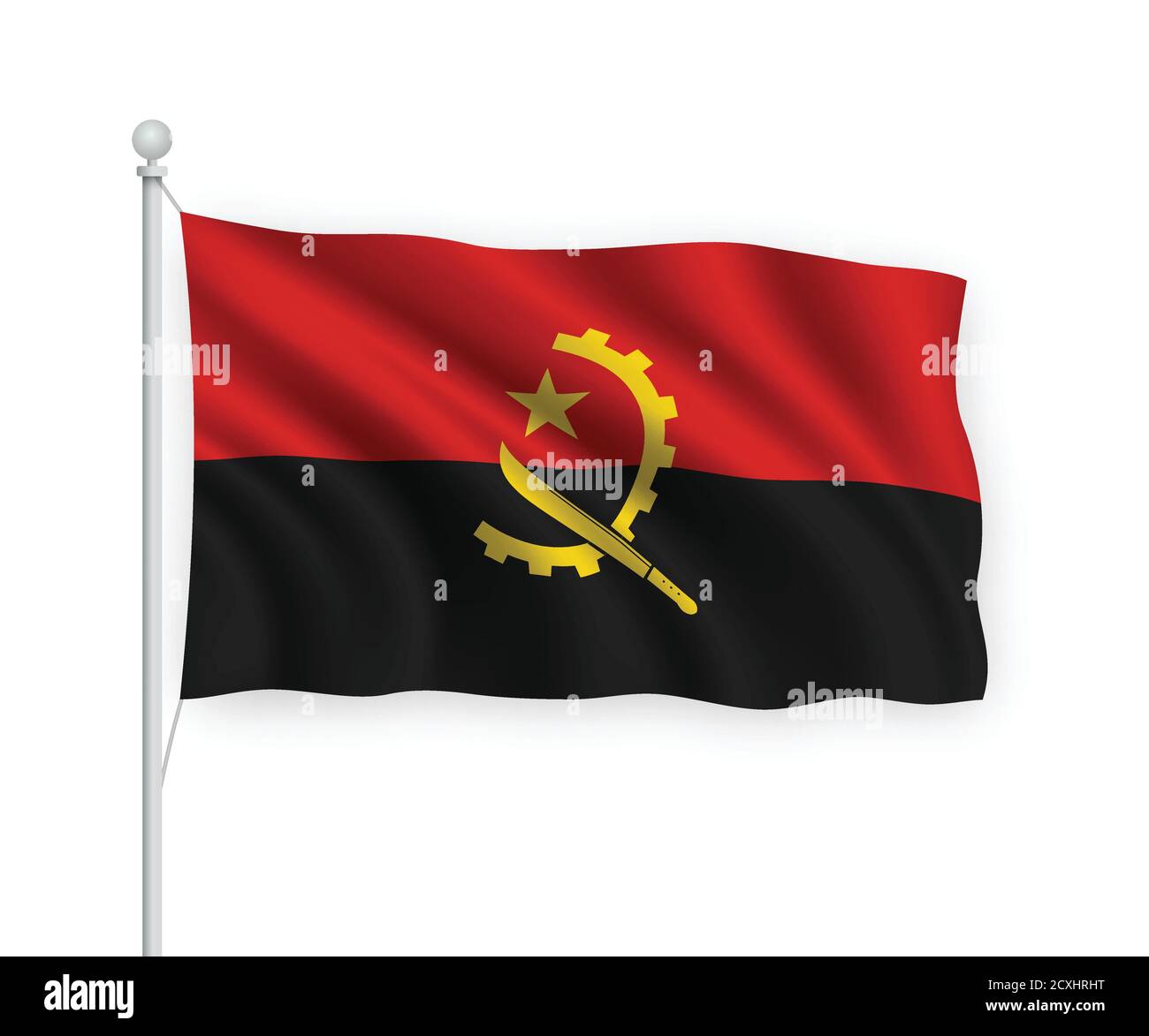 Angola flag on waving Stock Vector Images - Alamy
