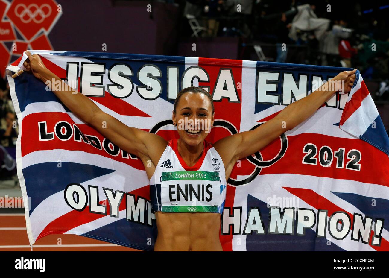 Jessica ennis olympics 2012 flag hi-res stock photography and images ...
