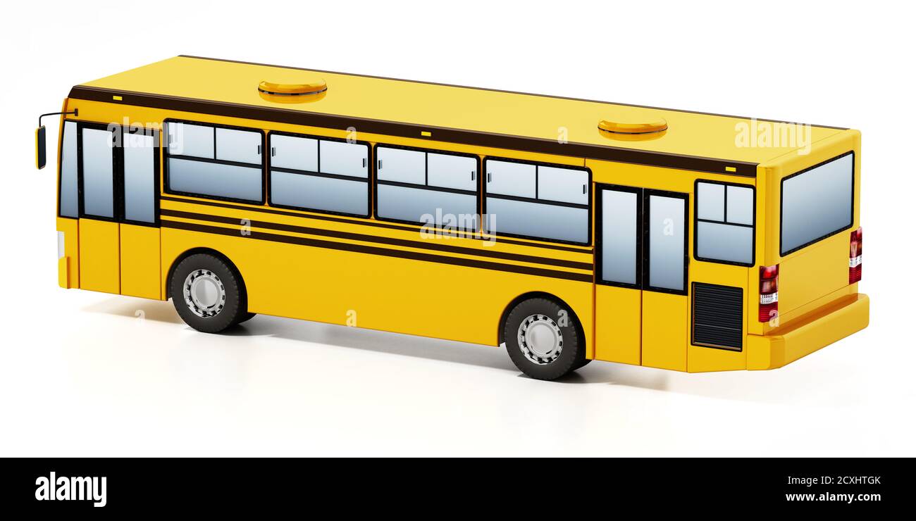 Generic city bus isolated on white background. 3D illustration Stock ...