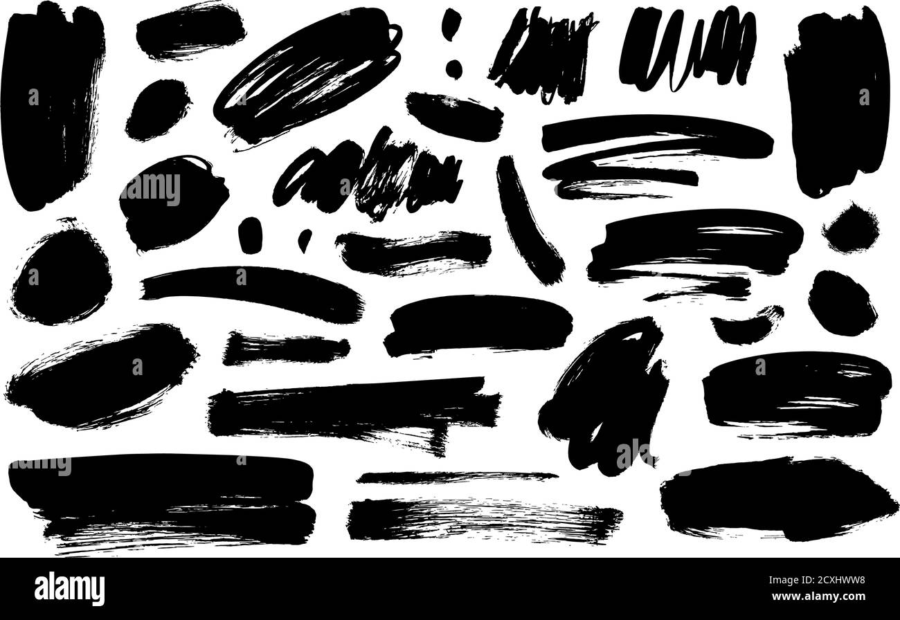 Vector black paint, ink line brushstrokes Stock Vector Image & Art - Alamy