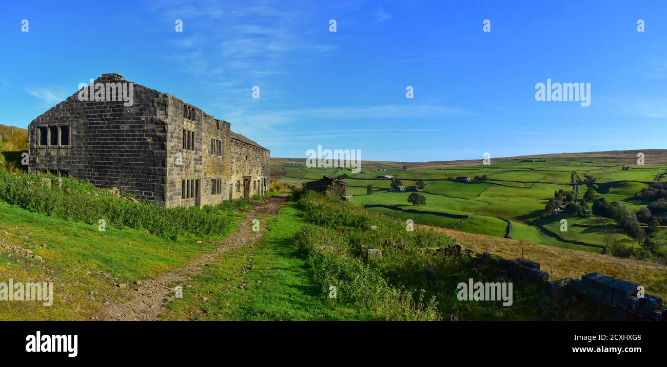 Ruined Farmhouse between Hebden Bridge and Haworth in Bronte Country ...