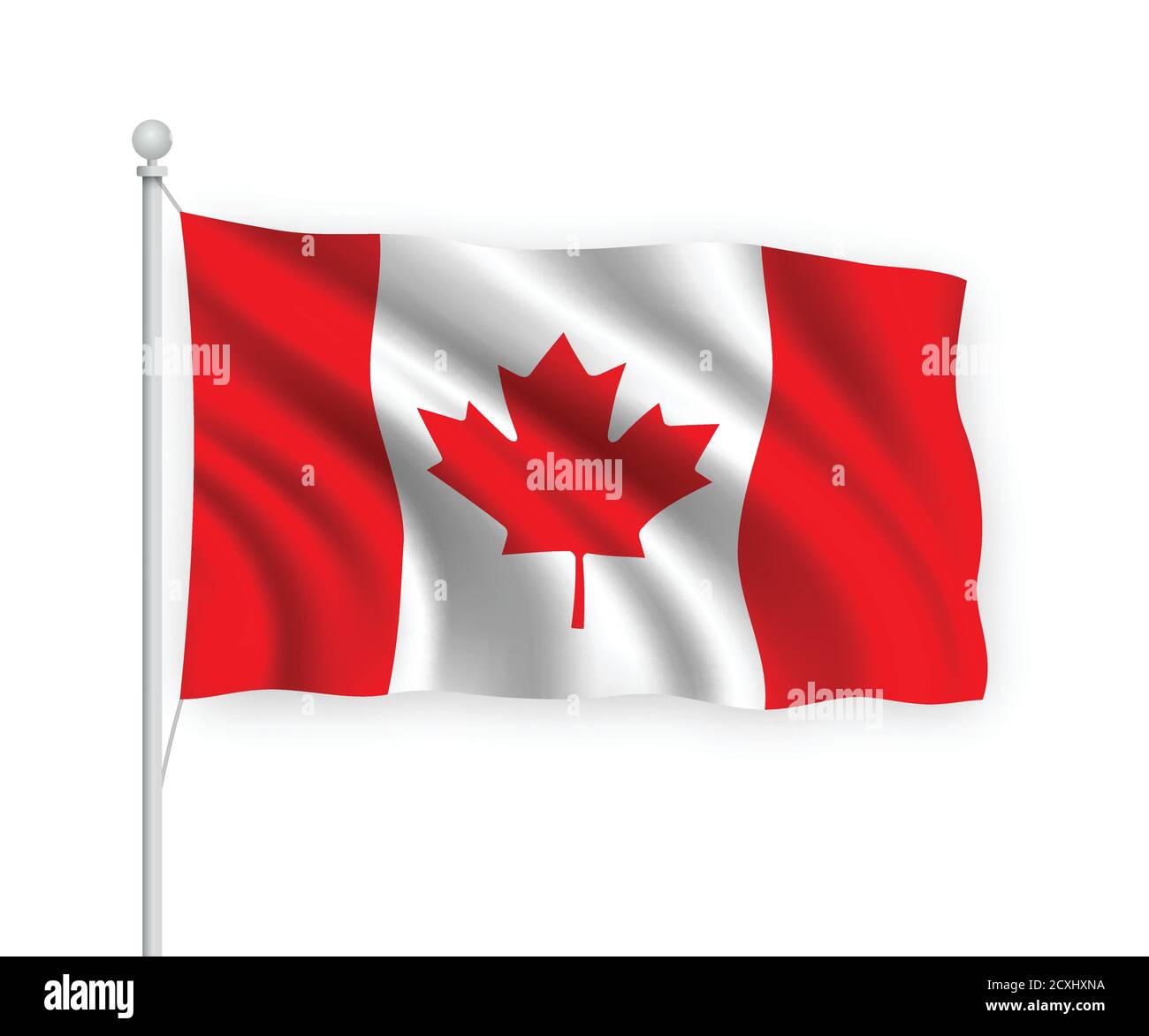Canadian flag isolated realistic Cut Out Stock Images & Pictures - Alamy