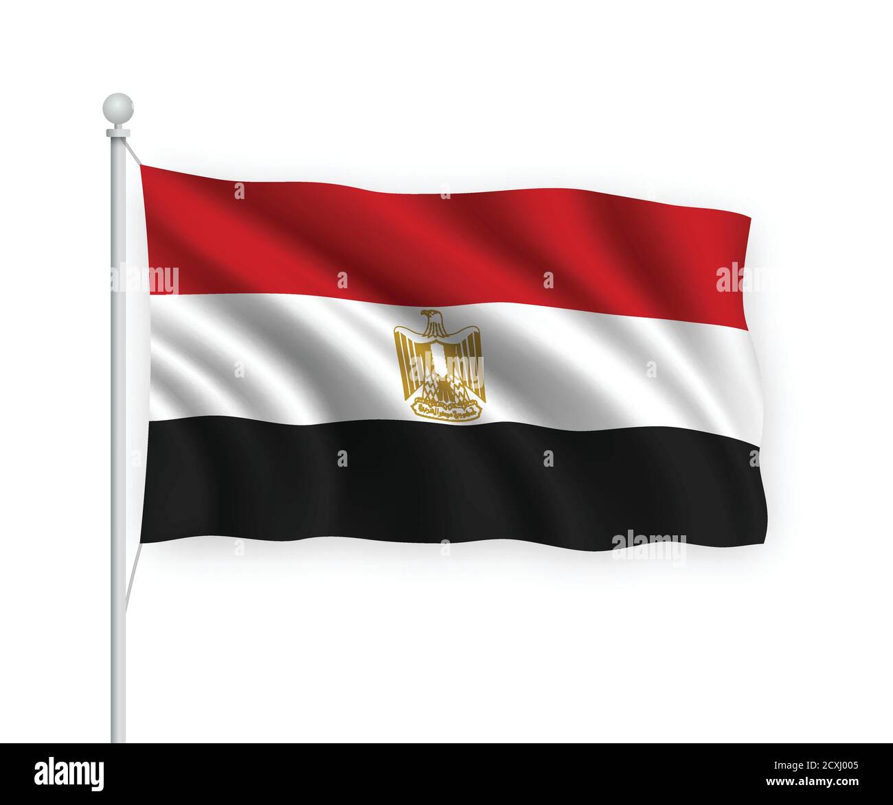 3d waving flag Egypt Isolated on white background Stock Vector Image ...