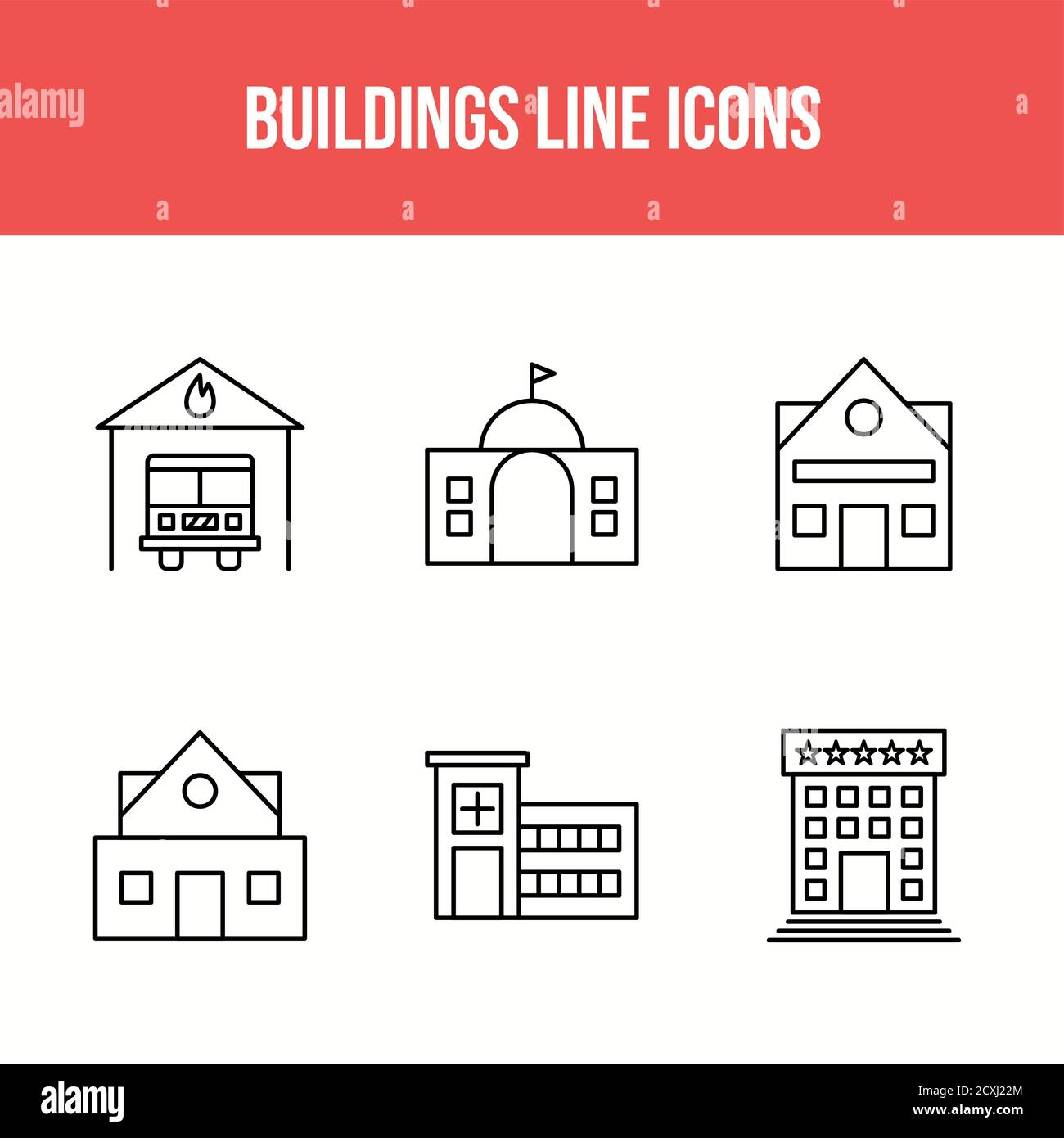 Unique Building and landmarks vector icon set Stock Vector Image & Art ...