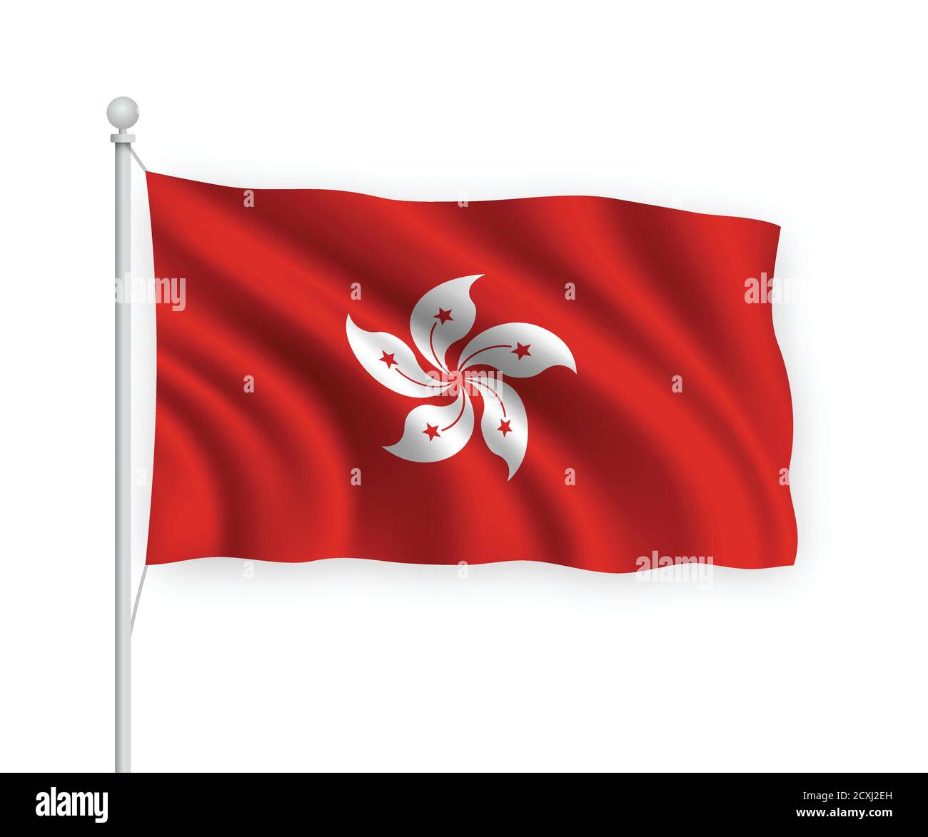 3d waving flag Hong Kong Isolated on white background Stock Vector Image & Art - Alamy