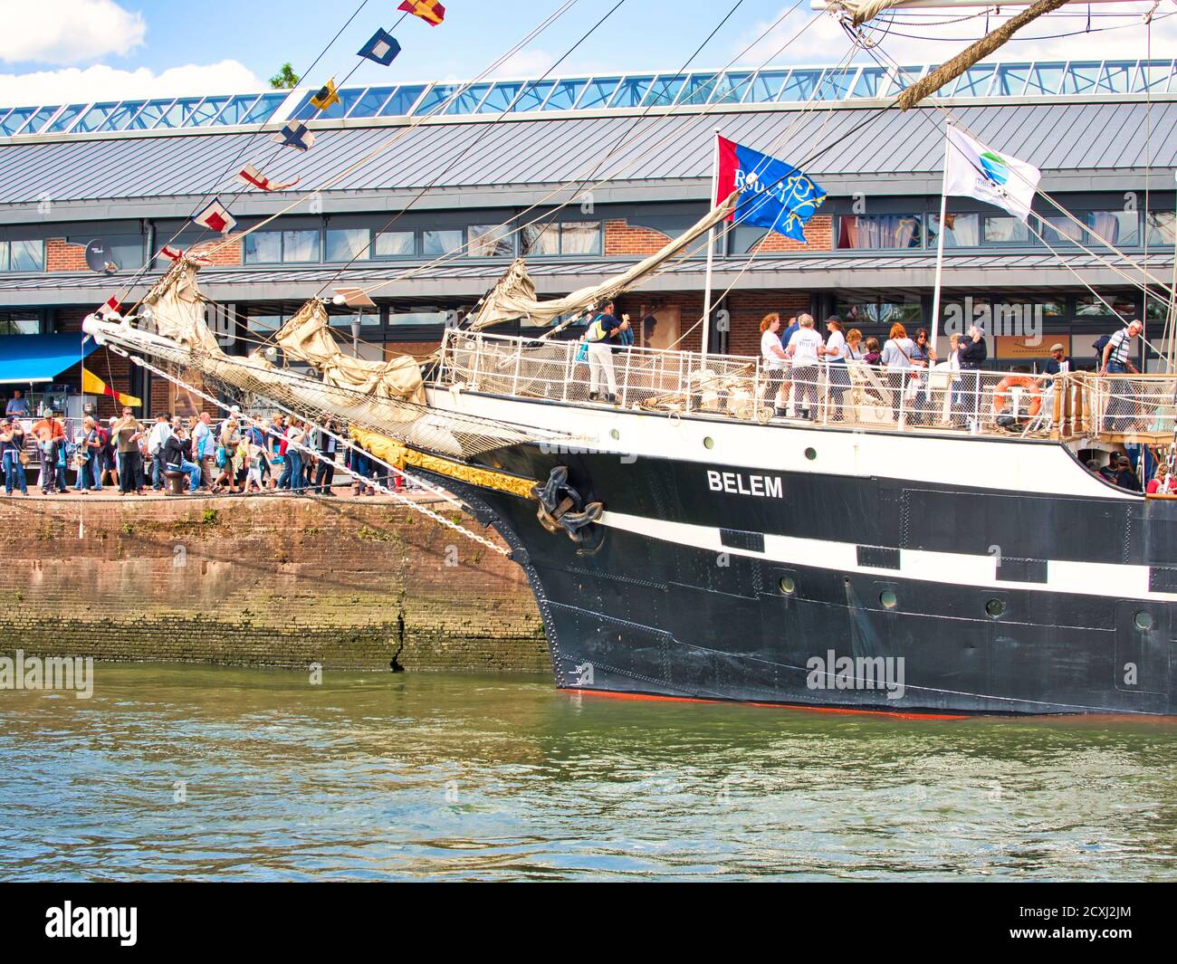 ROUEN, FRANCE - June Circa, 2020. Part of the oldest tall ship Belem on ...