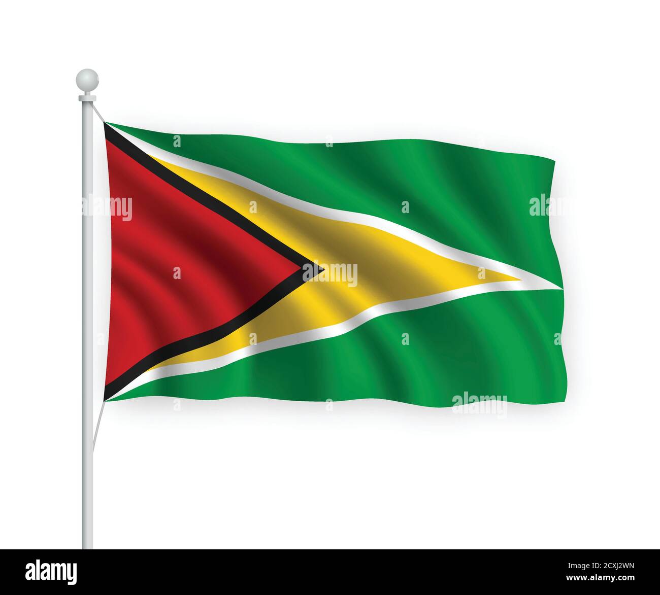 3d waving flag Guyana Isolated on white background Stock Vector Image & Art - Alamy