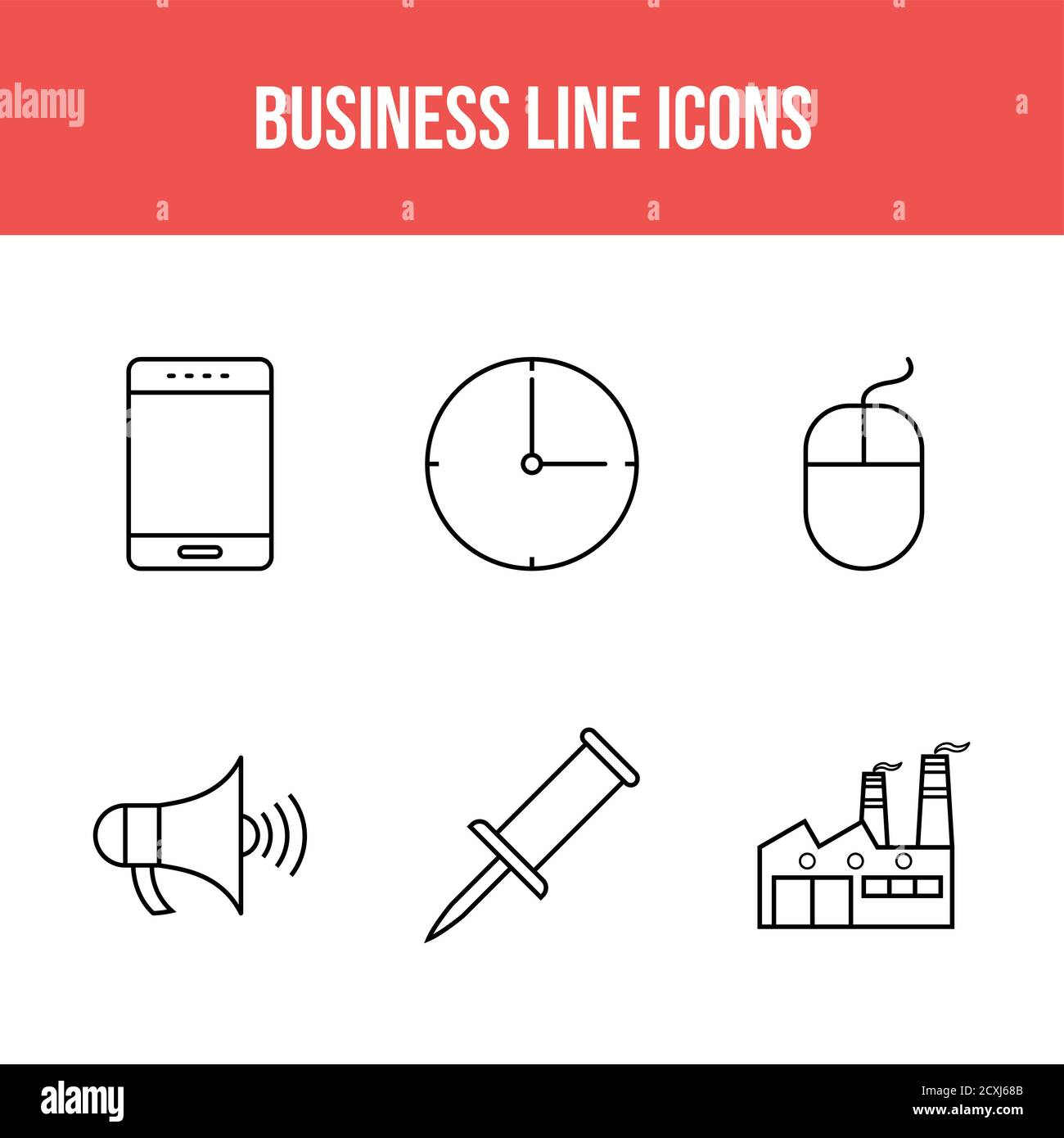 6 Unique vector icons in oe set Stock Vector Image & Art - Alamy