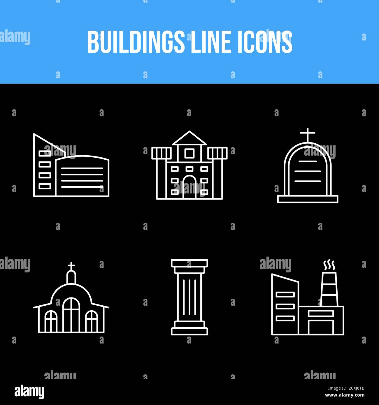 Beautiful buildings vector icon set for commercial use Stock Vector ...