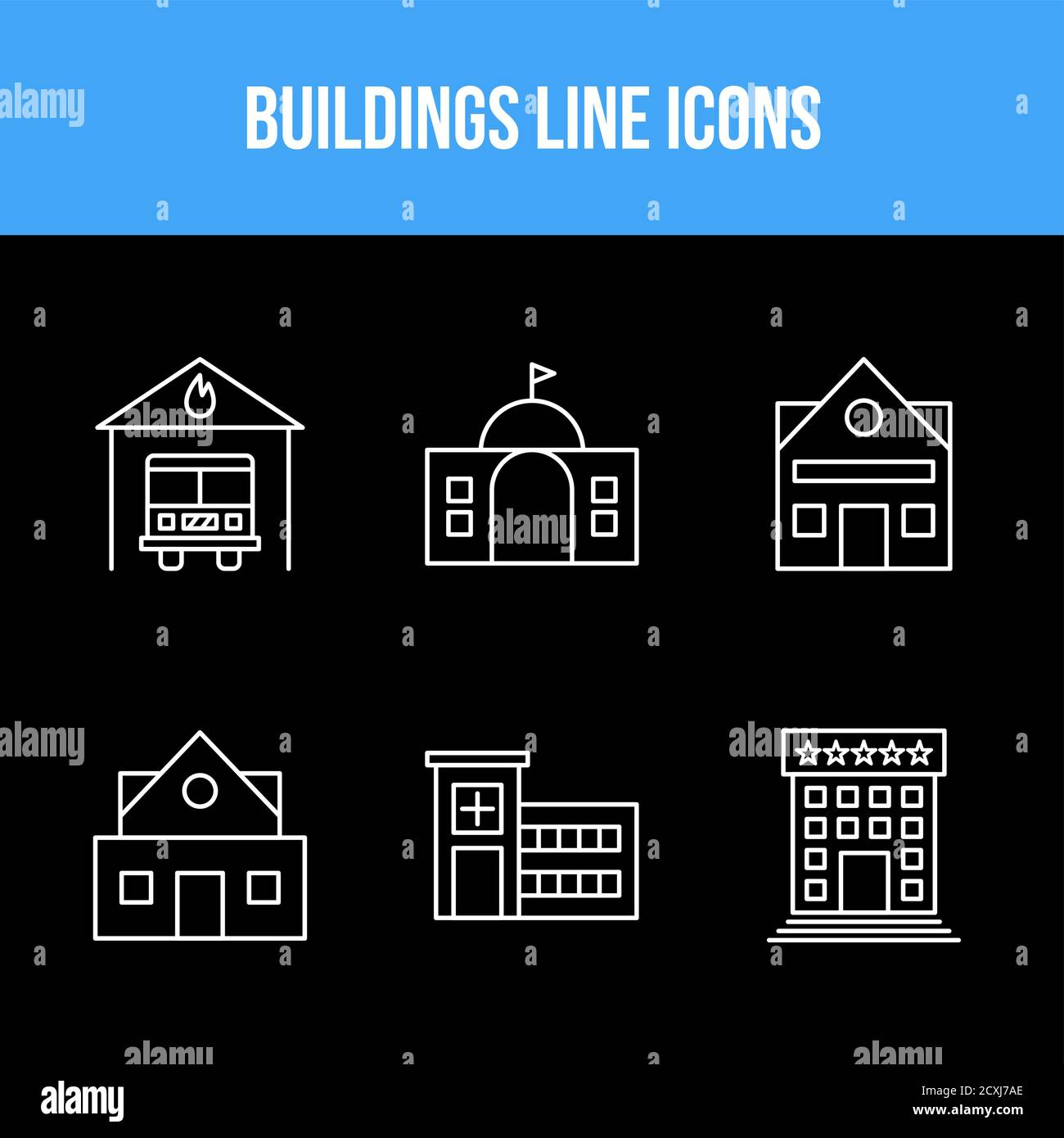 Unique Building and landmarks vector icon set Stock Vector Image & Art ...