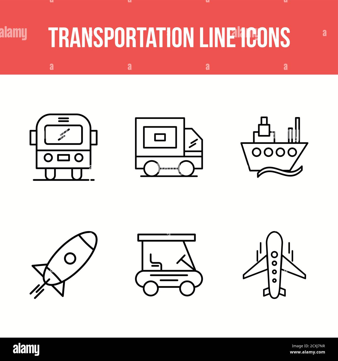Transportation icon set of unique line icons Stock Vector Image & Art ...