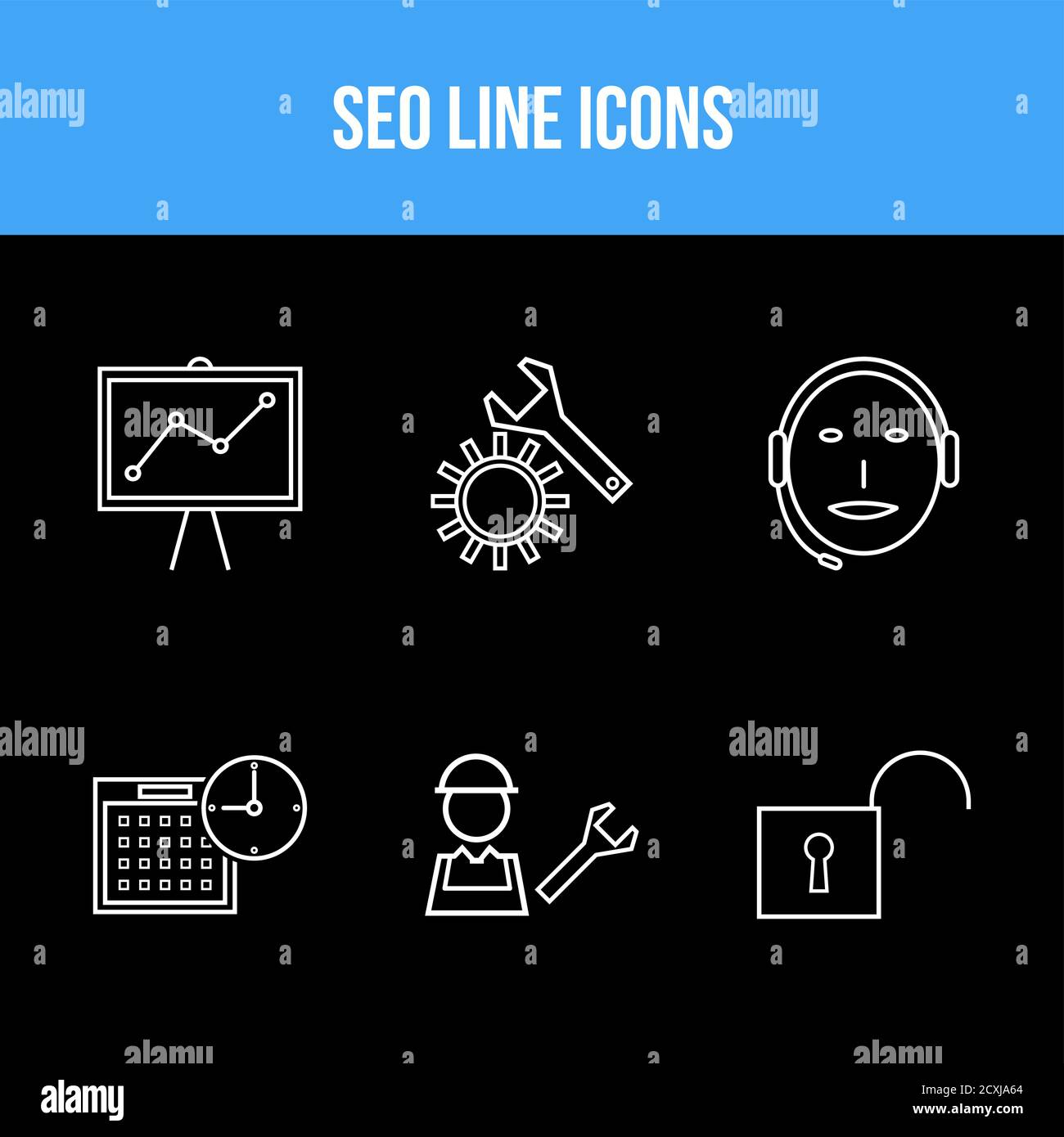 6 Unique vector icons in one set Stock Vector Image & Art - Alamy