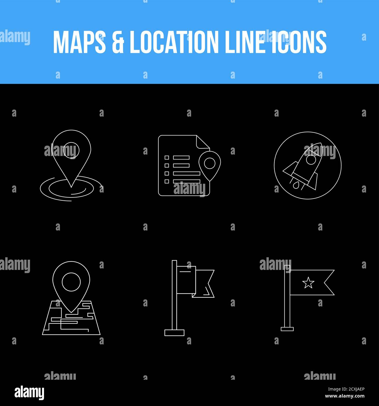Unique icon set of maps & location line icons Stock Vector Image & Art ...