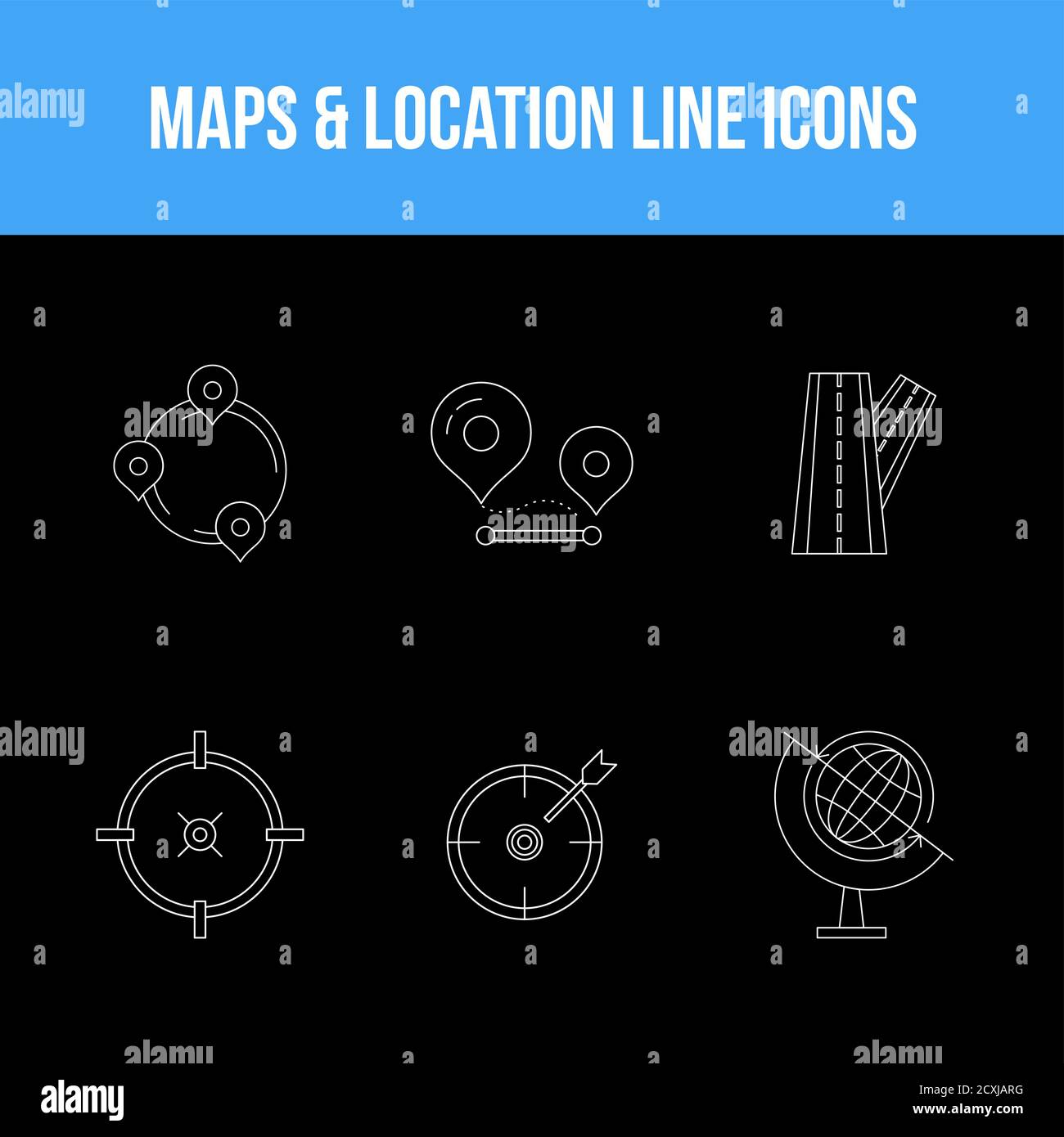 Unique icon set of maps & location line icons Stock Vector Image & Art ...